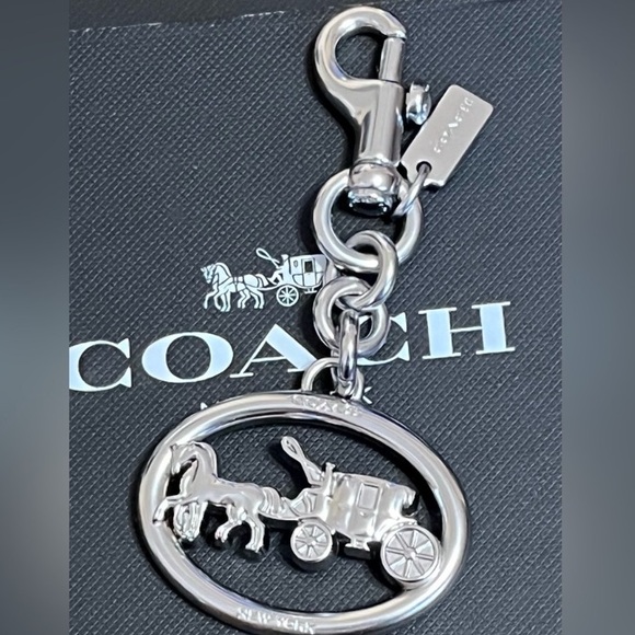 Coach | Bags | Coach Silver Horse And Carriage Bag Charmkeychain | Poshmark